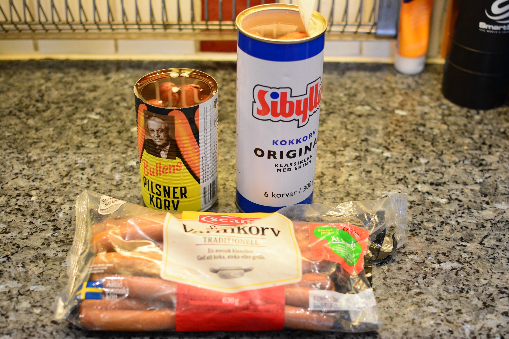 Avslöjande korvtest, Scan varmkorv, Bullens pilsnerkorv, Sibylla kokkorv