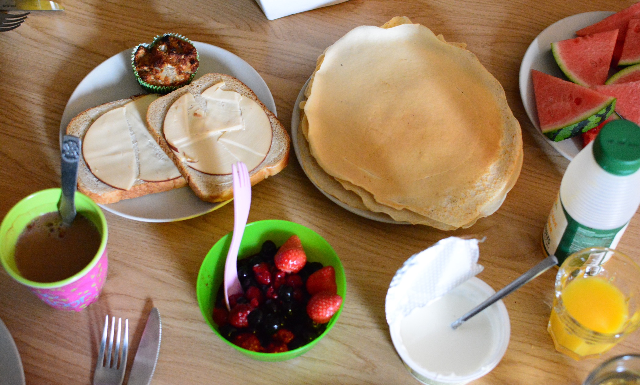 Lyxig frukost med barnen, nyttiga pannkakor, proteinpannkakor, Tork